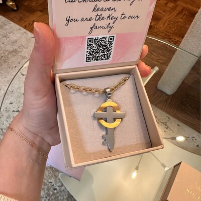 Silver Grace Cross Necklace and Chain Set Gift for Mom Christian Silver ...