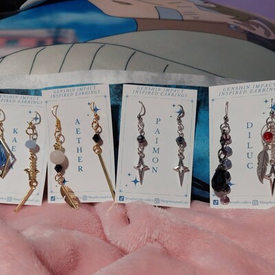 Kaeya Earrings Genshin Impact Inspired Cosplay Earrings Handmade ...