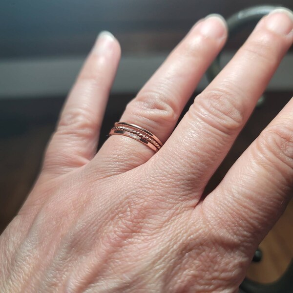 14k Gold Filled Stacking Rings // Set of 5 Stackable Ring Set With 2 ...