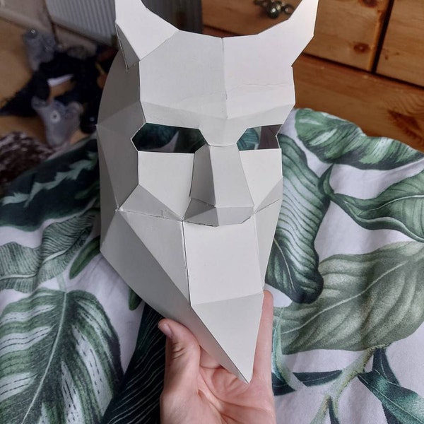 DIY Ghoul Mask Template: Geometric Halloween Mask (PDF Pattern) - Etsy