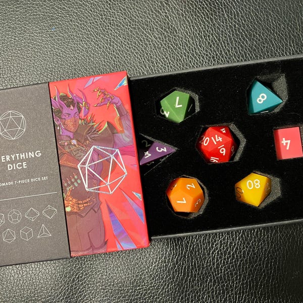 Fireheart Red and Black Gold Dice, Fire Dice, Handmade Resin Sharp Edge ...