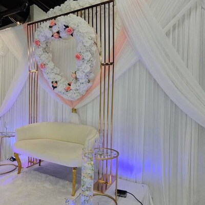 Double Rings Backdrop, Wedding Backdrop, Round Flower Arch, Metal Arch ...