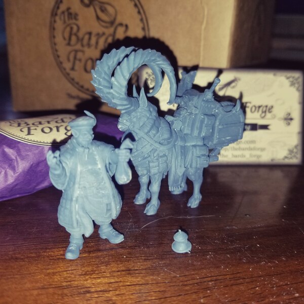 Half Orc Merchant W/ Goat Miniature, 3D Resin Printed, 28-32mm, Fantasy ...