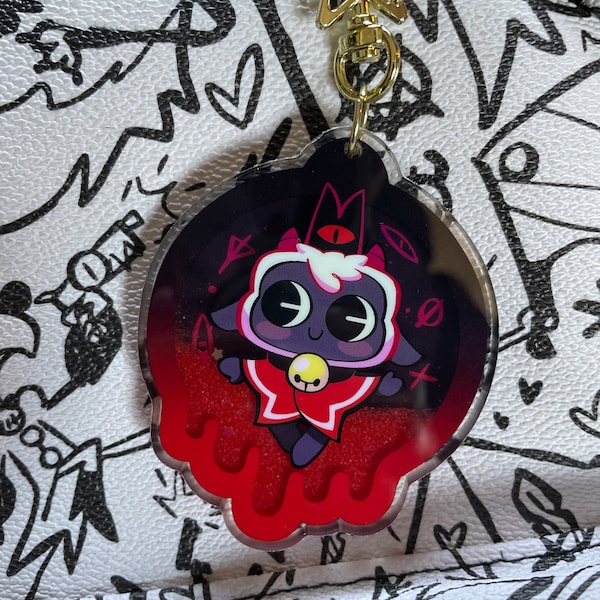 Cult of the Lamb Liquid Quicksand Shaker Keychain - Acrylic Charm - 3in ...