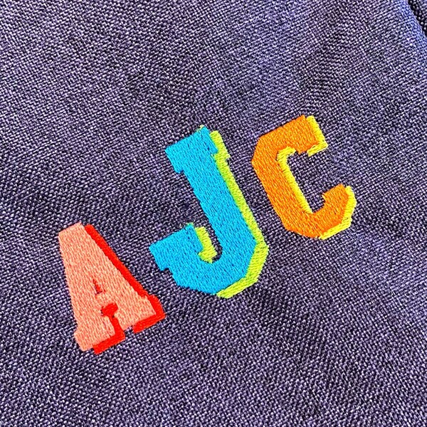 Varsity Collegiate Block Type Shadow Font Fill Stitch Machine ...