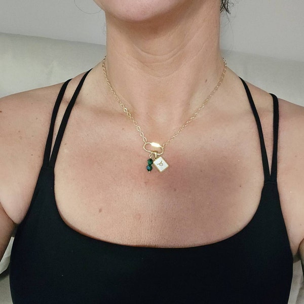 Custom Gold Colin Chain Charm Necklace - Etsy