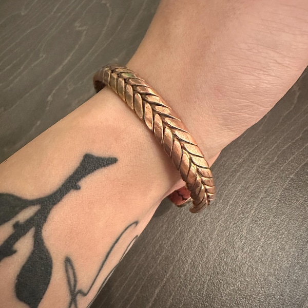Copper, Brass Plaited Three Metal Bracelet | Handmade Plaited Copper ...