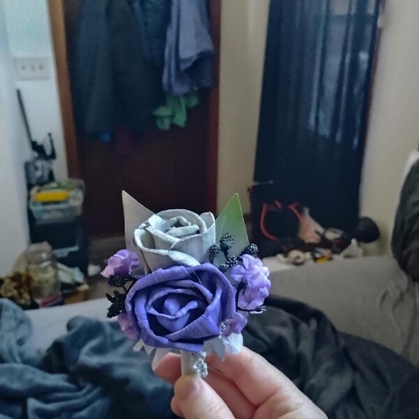 Dark Red Purple Black Rose Calla Lily Wedding Bridal Wedding Bouquet ...