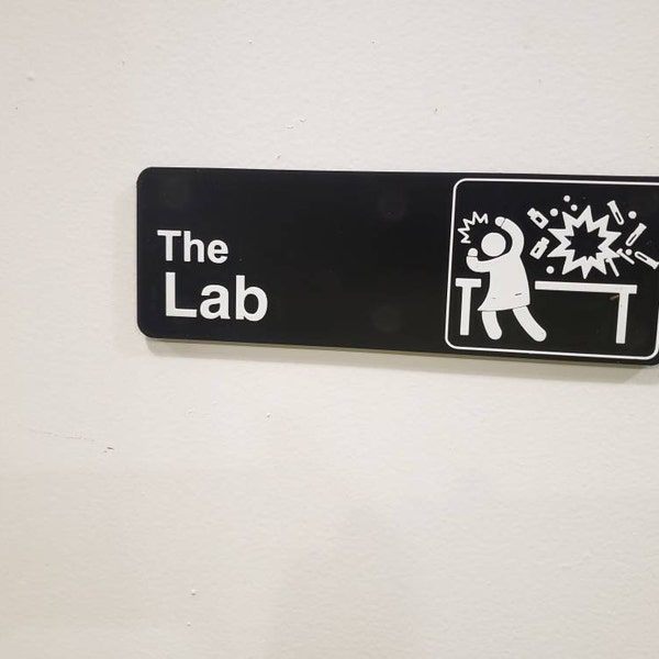 3D Printed Lab Sign: Scientist or Lab Explosion Door Decor - Etsy