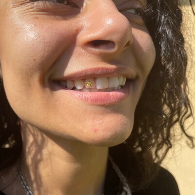 Solid 18k Gold & Rose Gold Tooth Charm Tooth Gem One Piece - Etsy