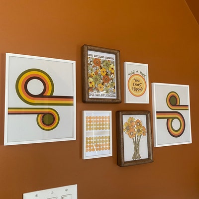 70s Set of 6 Prints,printable Wall Art,instant Download,70's Wall Art ...