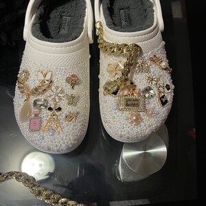 Black & Gold Bedazzled Crocs Custom Crocs - Etsy