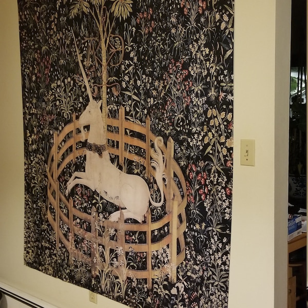 Medieval Unicorn Tapestry - the Unicorn in Captivity (printed) - Etsy