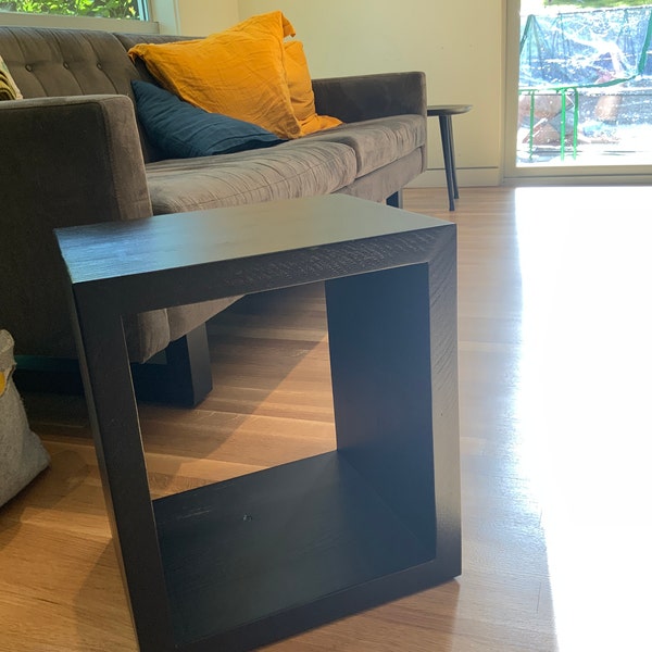 Solid Wood Stool , Simple Seating With Storage , Low Wood Table - Black ...