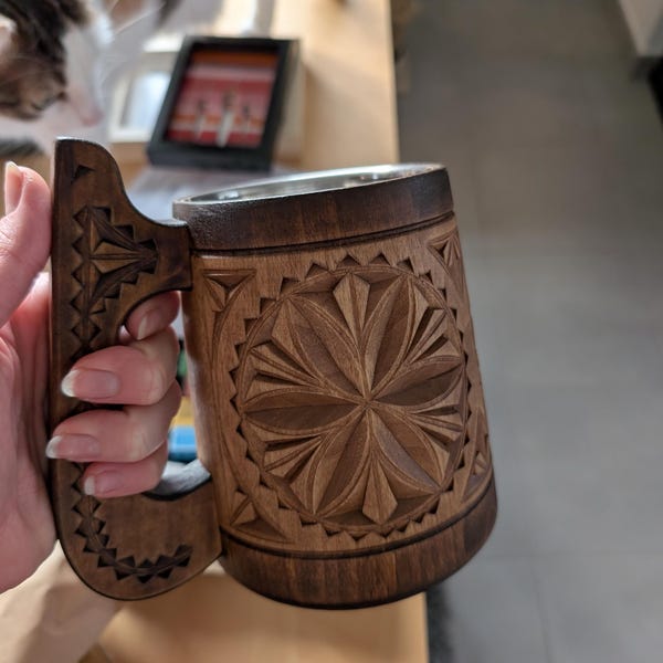 Personalized Viking Tankard Wooden Beer Mug Groomsman Best Man Groom ...