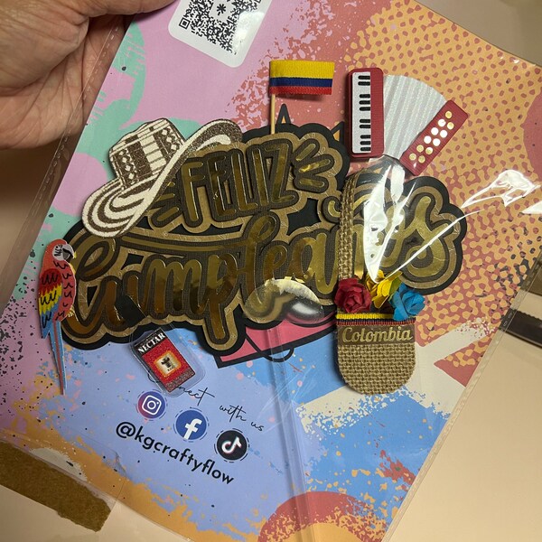 Cake Topper Con Diseño Latino (colombia, Cuba, República Dominicana ...