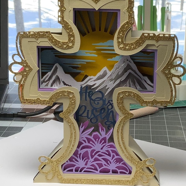 Cross Shadow Box Svg, Easter Shadow Box Svg, Resurrection Shadow Box ...