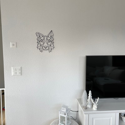 Border Collie Metal Wall Art, Geometric Dog Wall Decor, Wire Dog ...