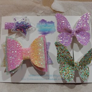 Glitter Butterfly Clips, Butterfly Hair Clip, Glitter Hairband, Chunky ...