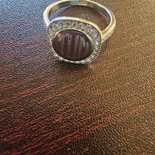 Sterling Silver Monogram Stackable Ring, Sterling Silver Stackable Rings, Sterling Silver Mahy ...