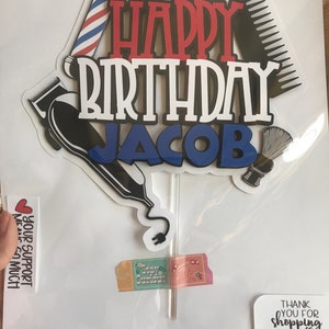 Barber Cake Topper, Barbershop Cake Topper, Barber Birthday, Barbershop ...