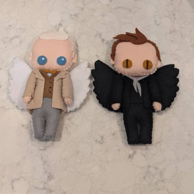 Good Omens Crowley and Aziraphale Ineffable Husbands Felt Toys for ...