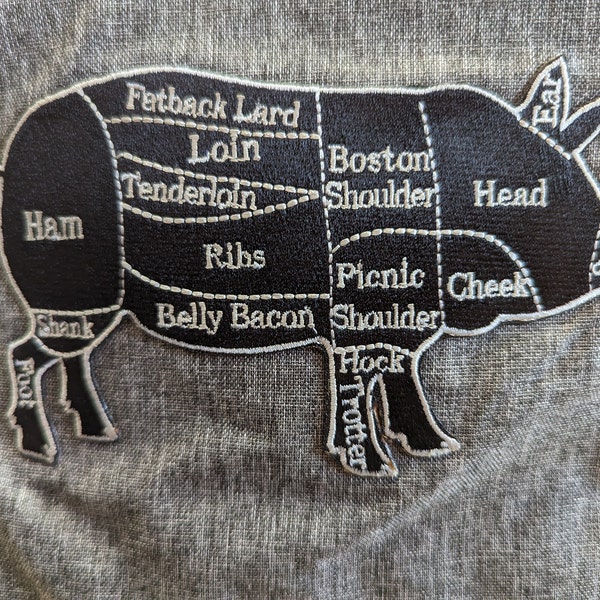 3.25" Butcher Meat Cleaver Knife Embroidered Iron-on Patch (left Facing ...