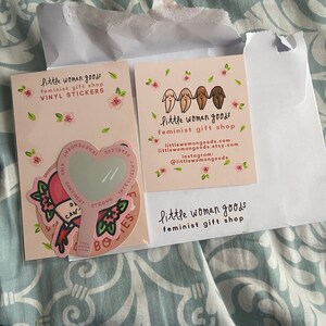 Positive Affirmation Sticker Illustrated Pink Feminist Vinyl Sticker ...