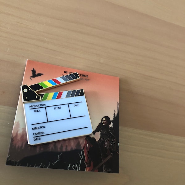 MOVABLE Film Slate Enamel Pin (blank) - by Chloe Cruz - Etsy