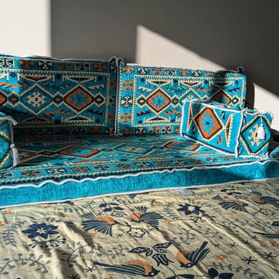 Floor Cushion Set, Arabic Sofa Set, Rest Room Decor, Sofa With Foam ...