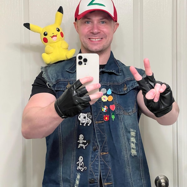 Hat for Ash Ketchum Cosplay - New Era 9forty With 3D Puff Embroidered ...
