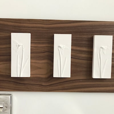 Alliums No.4, Plaster Cast Wall Plaque 20 X 20cm 8 X 8'' Botanical Art ...