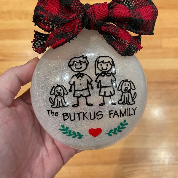 Stick Family Personalized Ornament | Christmas Tree Decoration ...