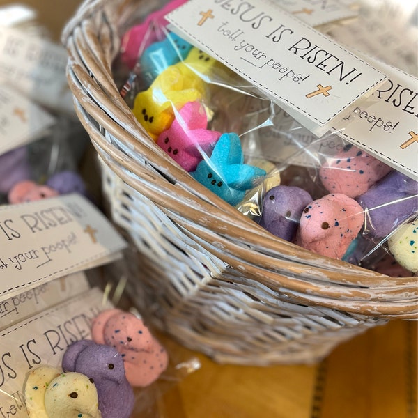 He is Risen Tell Your Peeps - Easter Treat Bag Toppers - Jesus is Risen ...