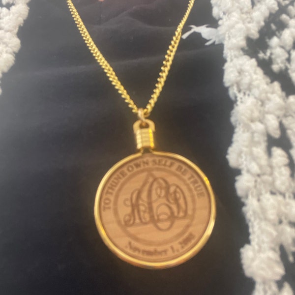 AA Monogram Medallion Necklace, Alcoholics Anonymous 12 Step Jewelry ...