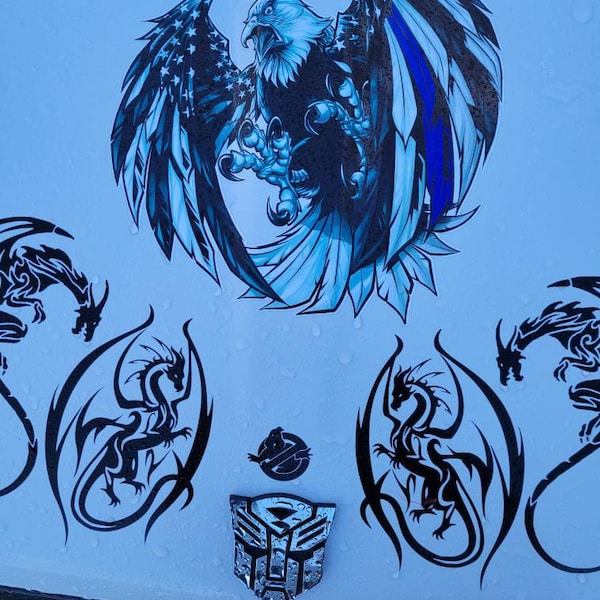 Thin Blue Line Law Enforcement American Flag Eagle Decal - Etsy