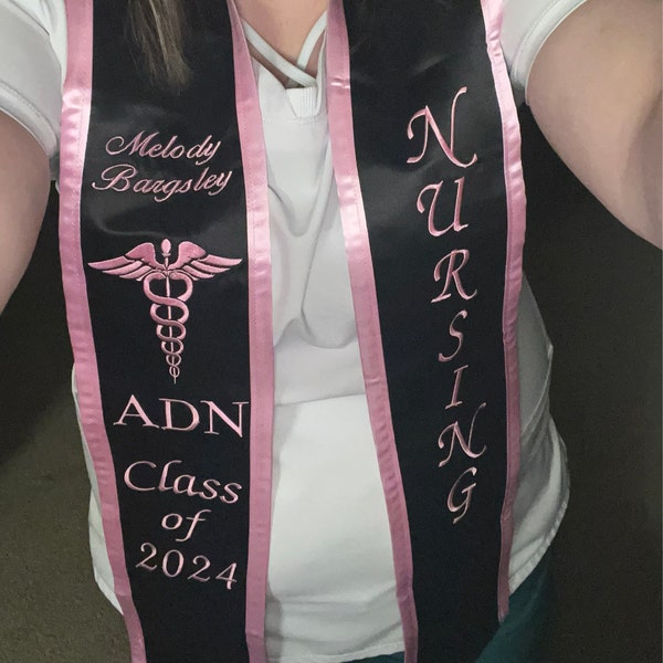 Nursing BSN Personalized Embroidery Graduation Stole - Etsy