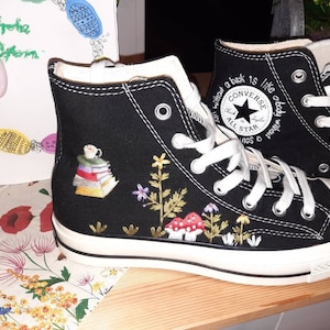 Embroidered Converse/mushroom Converse/embroidered Sneakers Mushroom ...