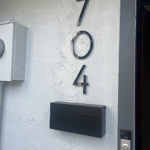 4 Inch Modern House Numbers Custom Address Sign Art Deco Mailbox Door ...