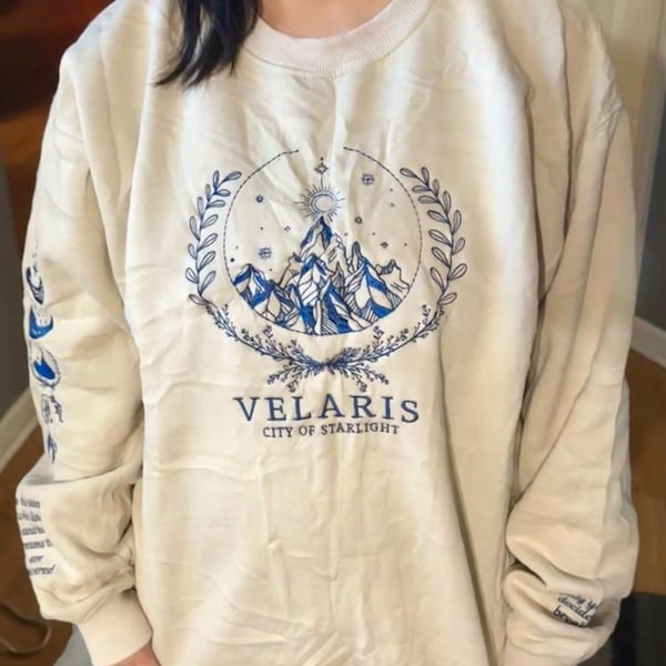 Velaris Embroidered Sweatshirt,velaris City of Starlight Embroidered ...
