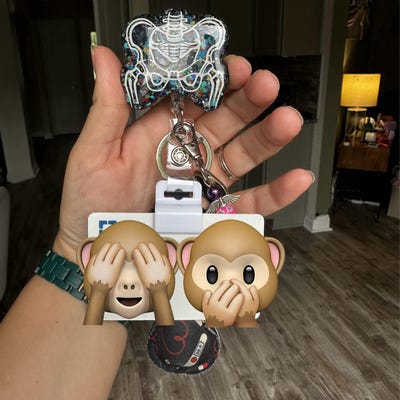 Rose Gold Glitter Resin Eyeball Badge Holder, Eye Badge Holder ...