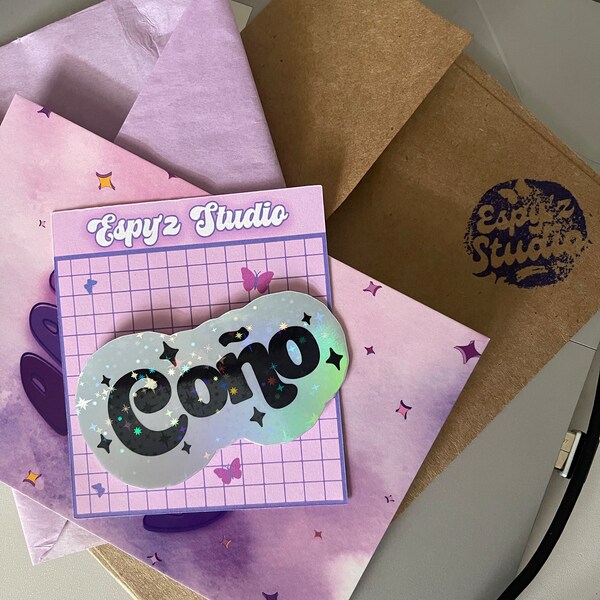 Coño Holographic Sticker - Funny Spanish Sticker - Puerto Rico Stickers ...