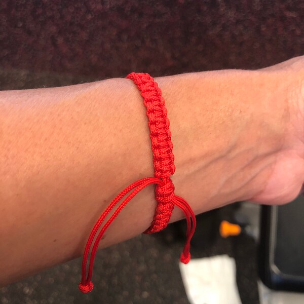 Red Cord Bracelet, Red String Bracelet, Red Lucky Bracelet, Braid ...
