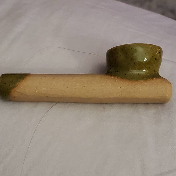 Small Pottery Smoking Pipe - Red Orange Textures - Handmade Clay Pipes ...