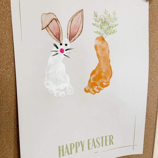 Carrot & Bunny Easter / Footprint Feet Art Craft / Handprint Art Craft ...