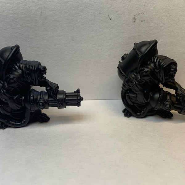 Rat Men Chain Gunner 3D Printed Resin Miniature | Tabletop Role Playing ...