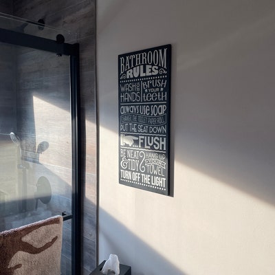 Bathroom Sign / BATHROOM RULES Sign / Bathroom Sign / Home Decor ...