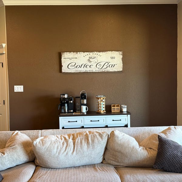 Coffee Bar Sign Freshly Brewed Coffee Beans Artwork Large Wall Art ...