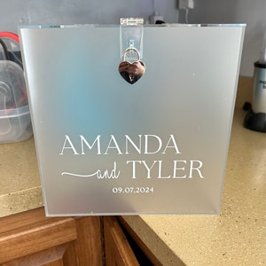 Wedding Card Box, Personalized Last Name Card Box, Wedding Acrylic Card ...