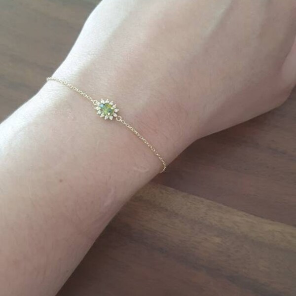 Real Diamond 14K Solid Gold Rectangle Pink Tourmailine Necklace ...